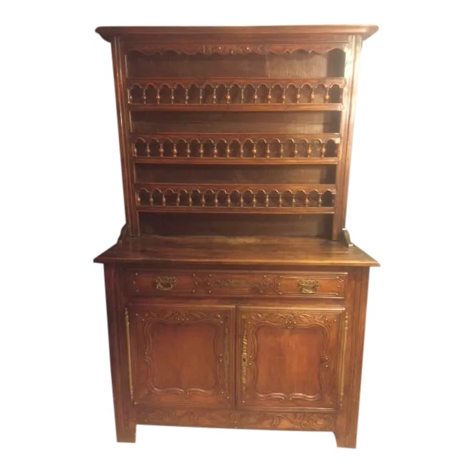 19th Century Hand Carved Walnut French Vaisselier | Chairish