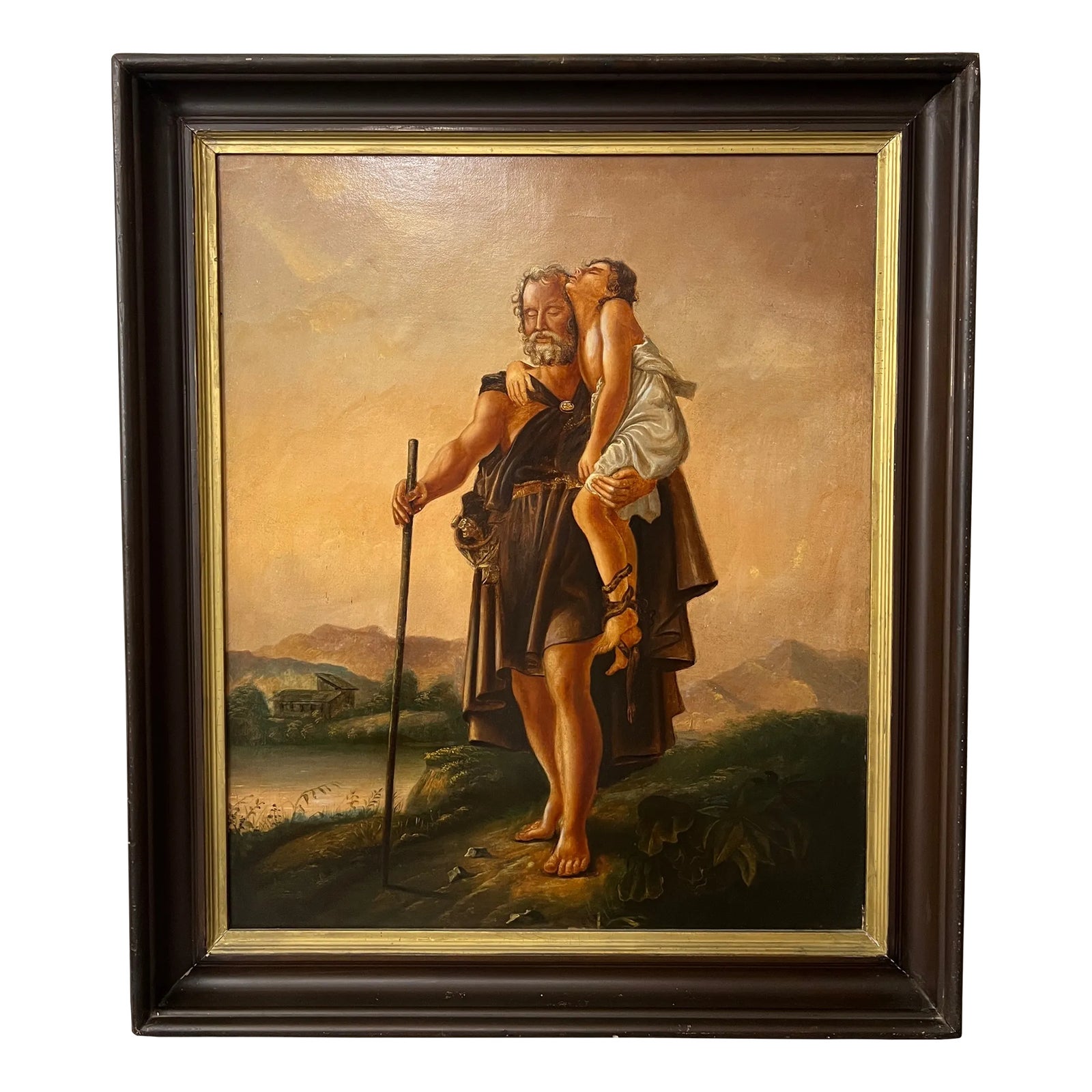 19th Century Painting of Abraham and Issac in the Style of George Caleb ...