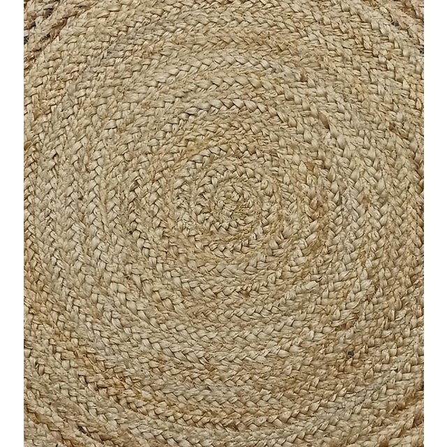 Handwoven Natural Jute Door Mat With Black Border | Chairish