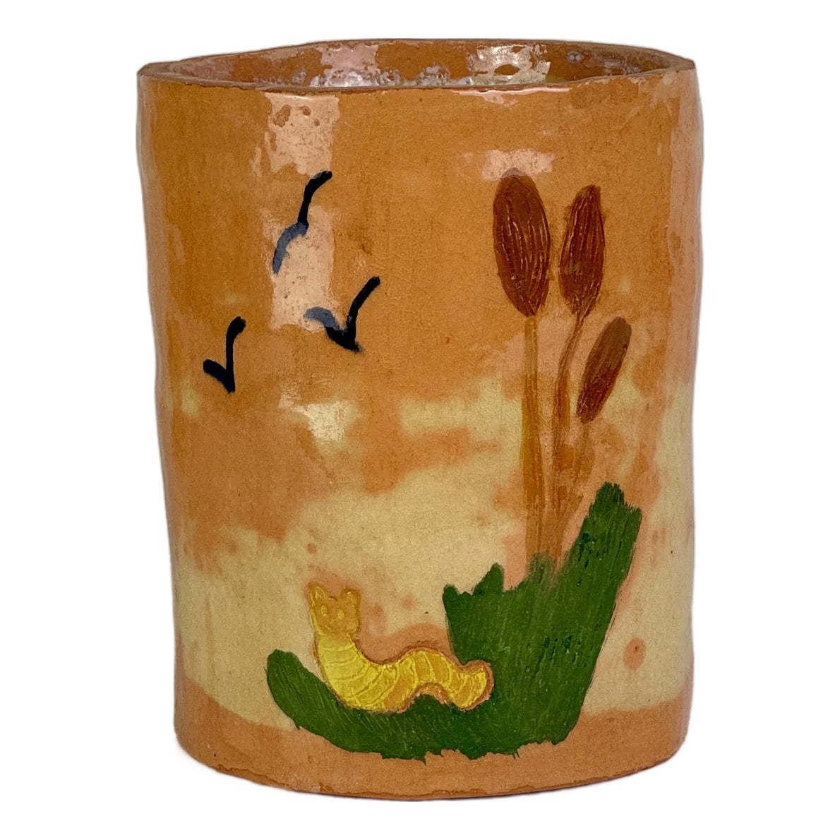 Vintage Children's Catch-All Studio Pottery Canister/Jar With Yellow ...