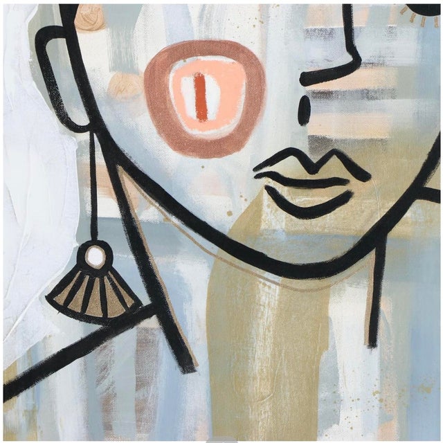 Mid 20th Century Jordan Howell Abstract Portrait Painting | Chairish