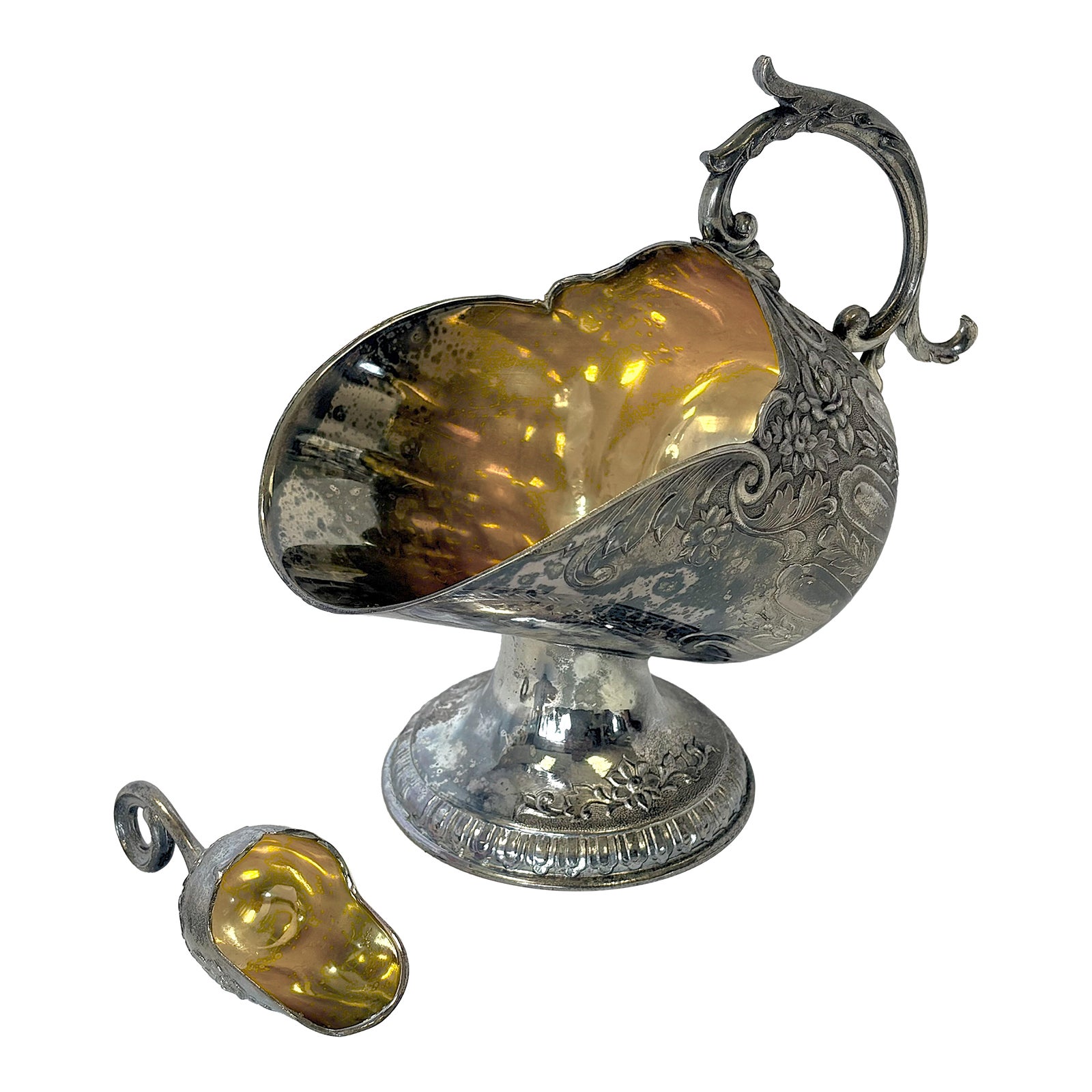 Antique Victorian Style Silverplate Salt Cellar With Scoop Made in ...