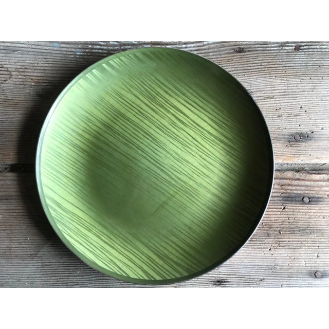 1950s Catherineholm Strek Cathedral Metal & Enamel Green Striped ...