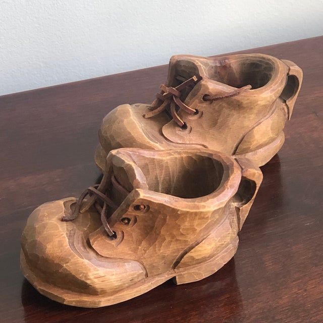 Vintage Hand-Carved German Wood Shoes — a Pair | Chairish