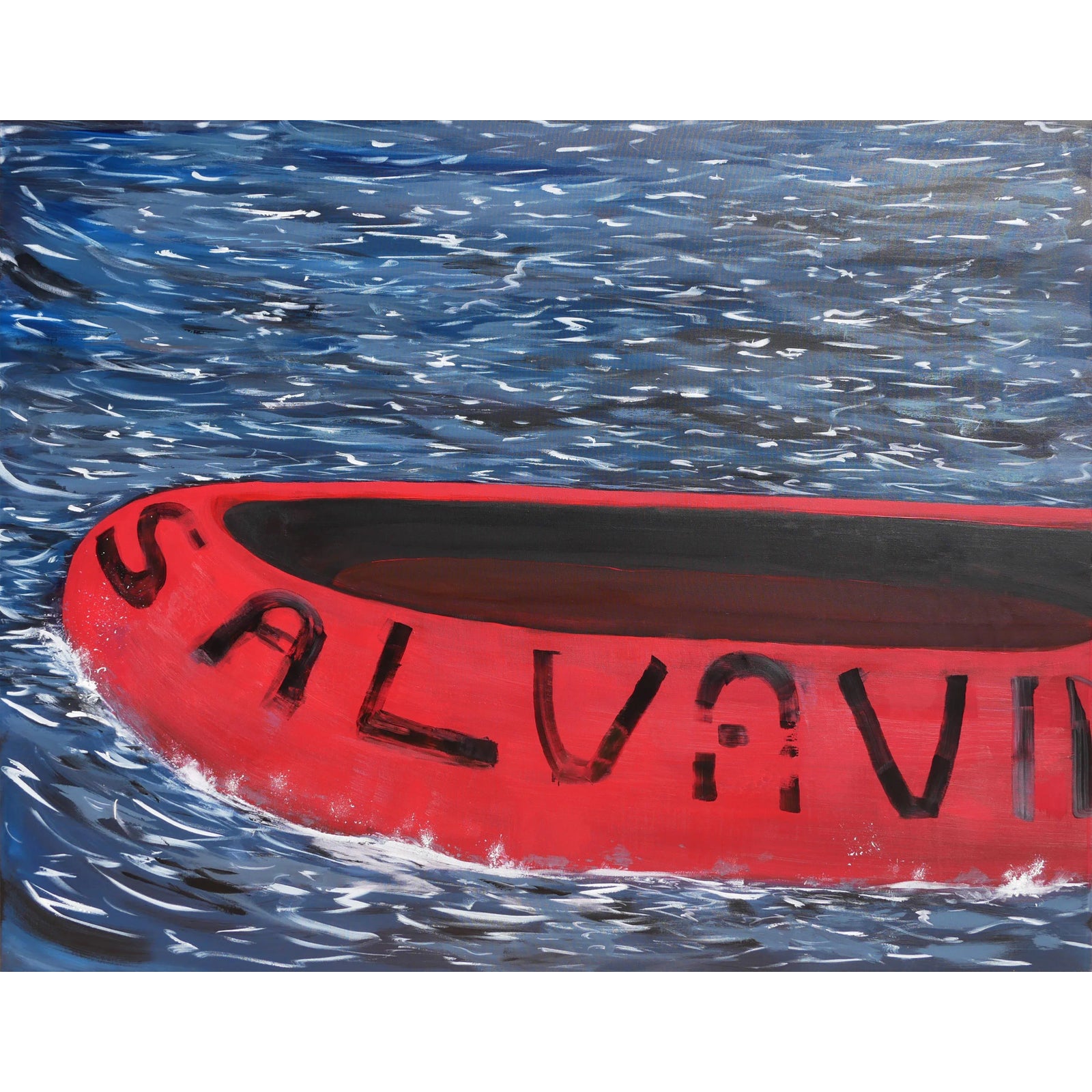 2023 "Salvavida" Blue, Red, and White Contemporary Seascape Painting ...