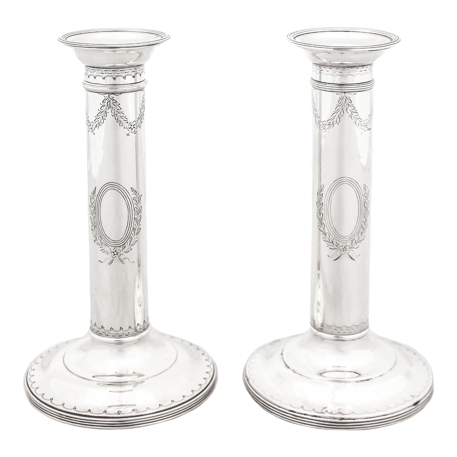 1930s William Durgin Sterling Silver Candlesticks - A Pair | Chairish