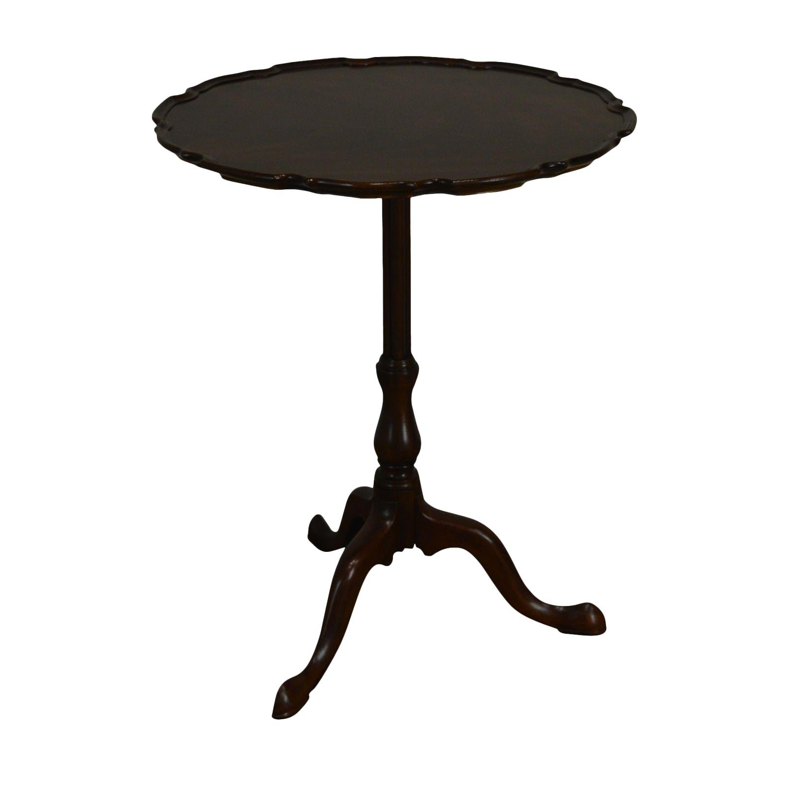 Queen Anne Style Mahogany Pie Crust Tilt Top Table | Chairish