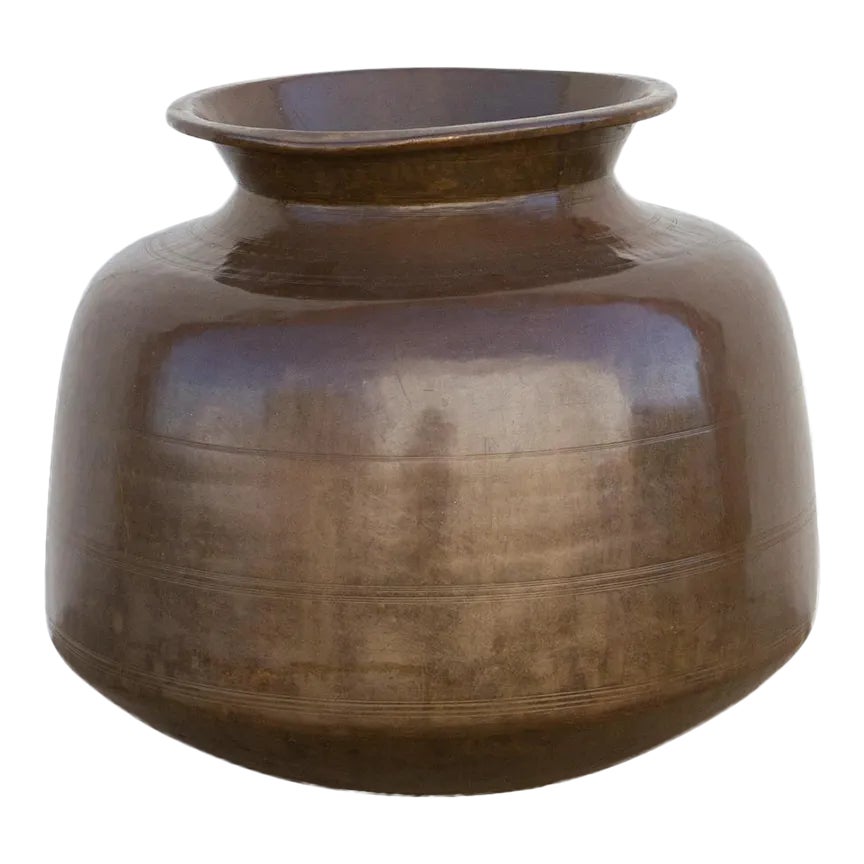 Original Kerala Patinated Brass Pot | Chairish