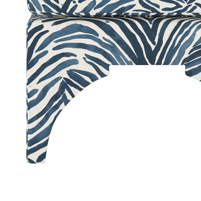 Ottoman, Washed Zebra Blue | Chairish