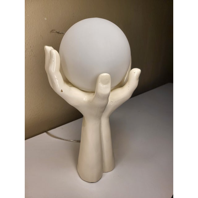 Vintage French Hand Sculpture Light | Chairish