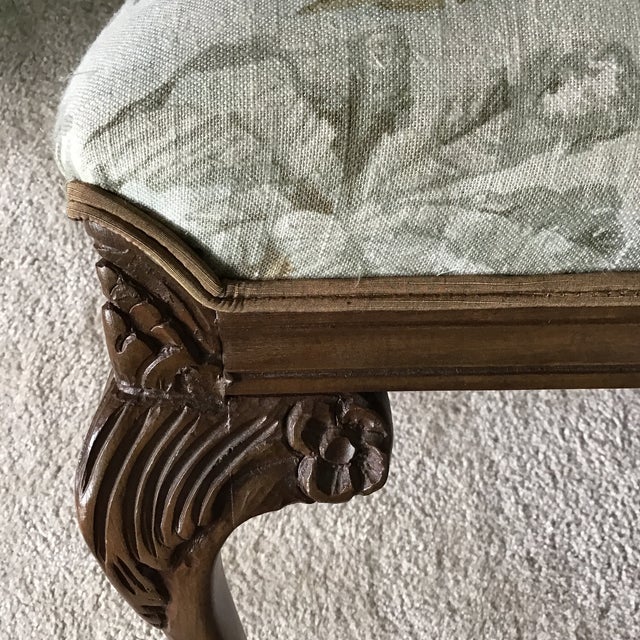 French Louis XV Style Vintage Bench Wood Stool Carved Footstool French ...