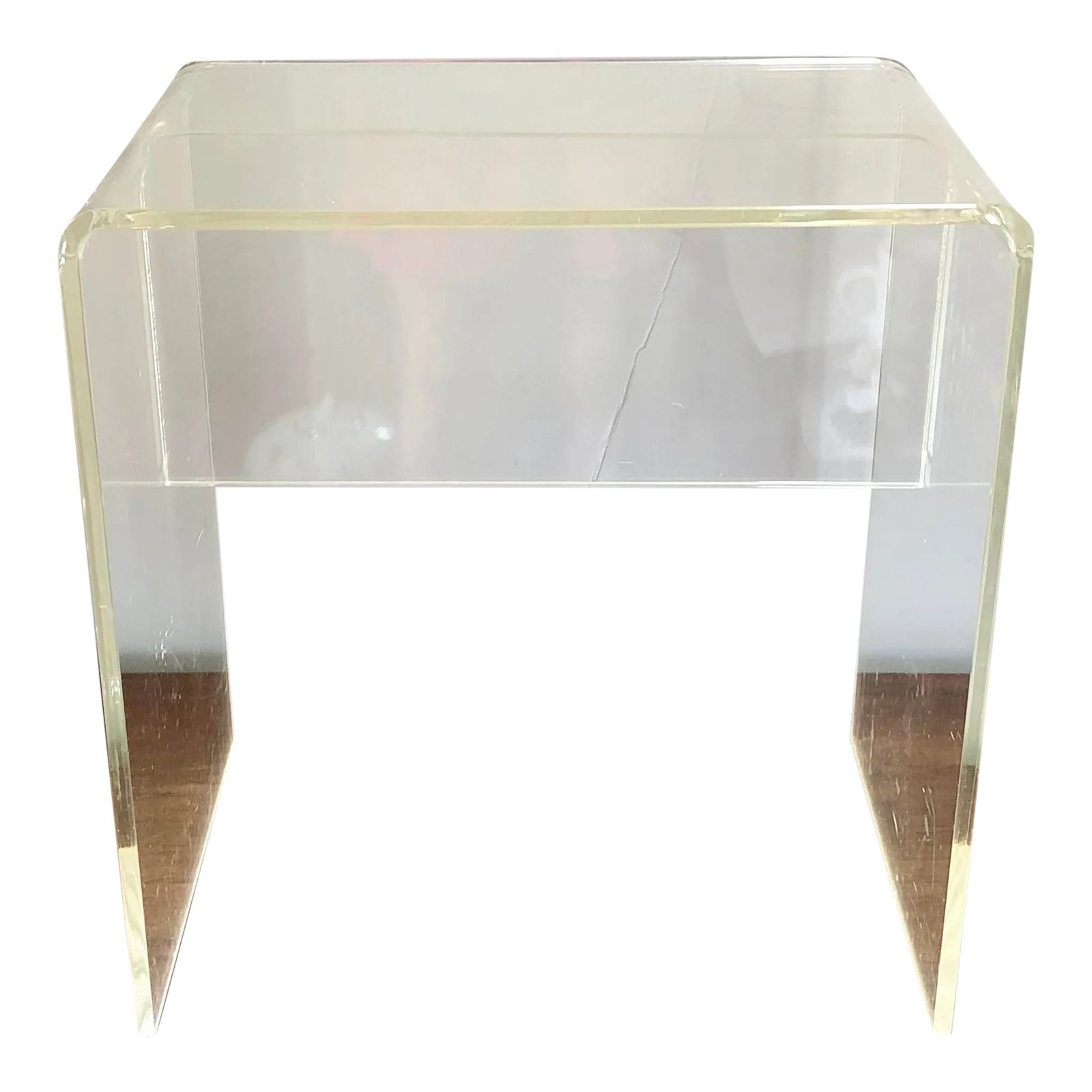 Mid 20th Century Lucite Waterfall Stool Side Table | Chairish