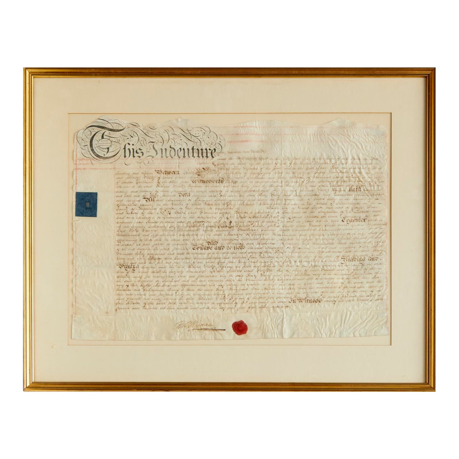Framed Antique Vellum Land Indenture, 1811, London | Chairish