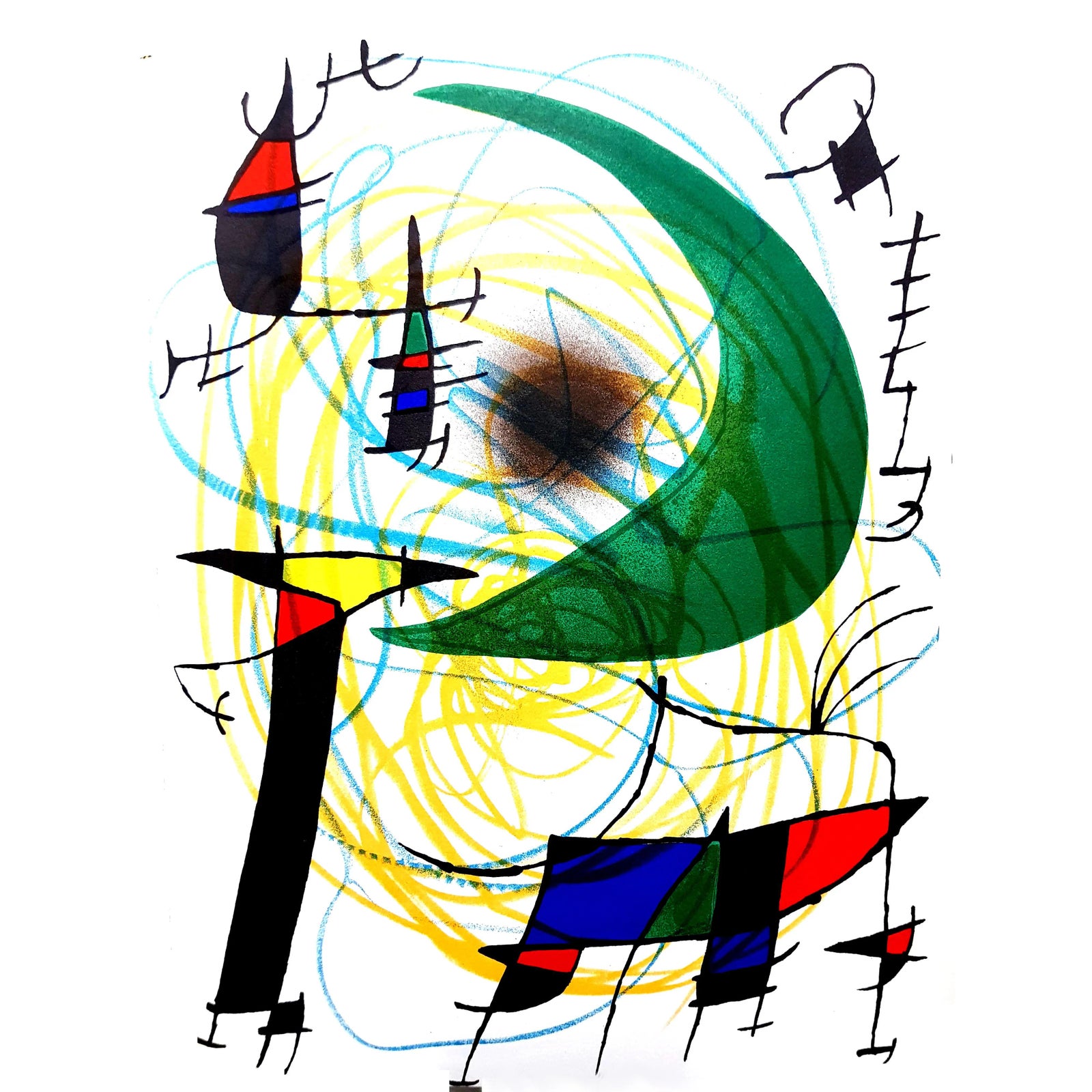 Joan Miro - Original Abstract Lithograph 1981 | Chairish