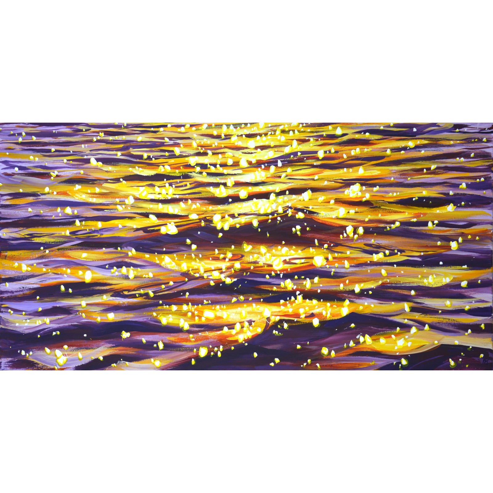 Evening Glare on the Water 6. Original Contemporary Painting | Chairish