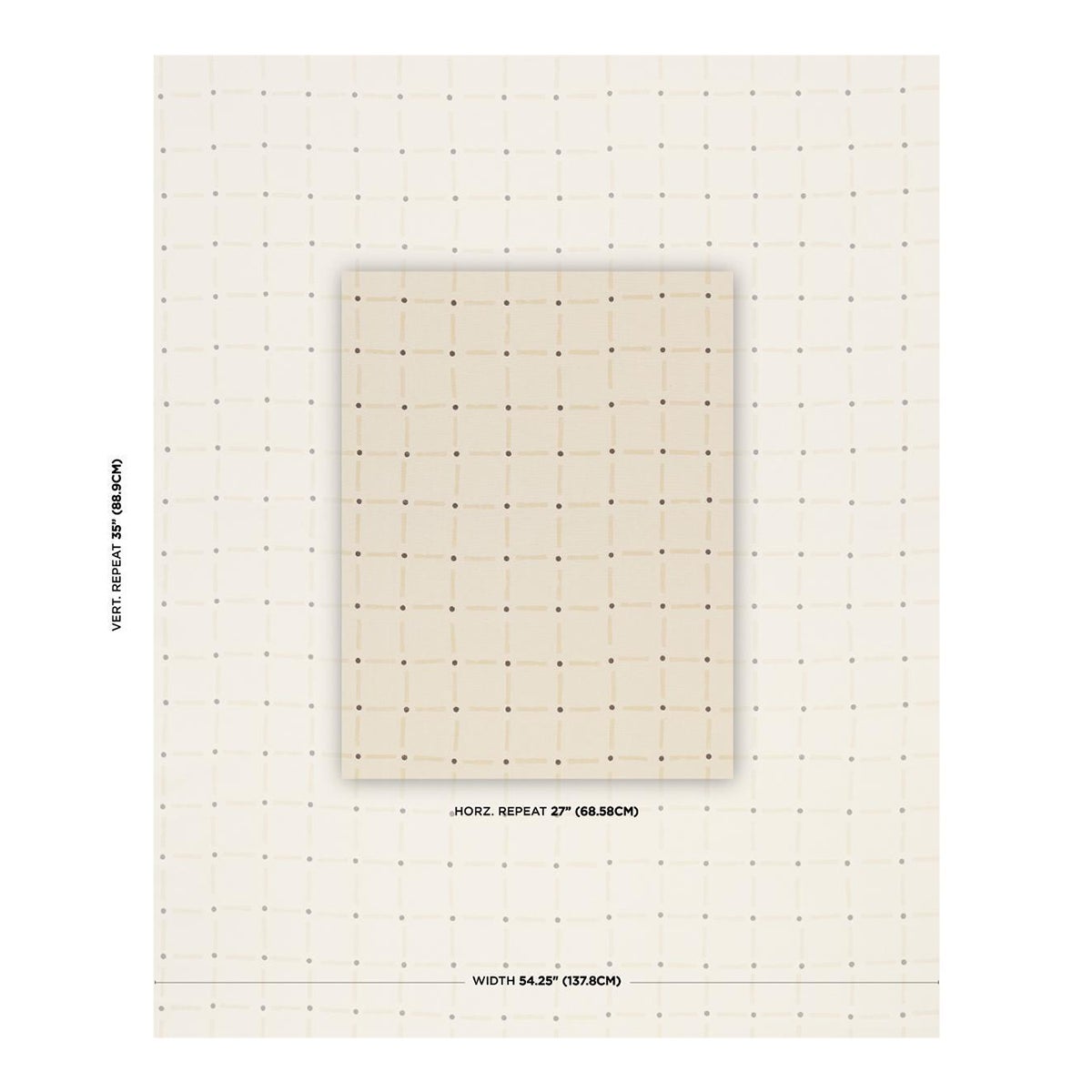 Schumacher X Caroline Z Hurley Drifting Grid Fabric In Sand | Chairish