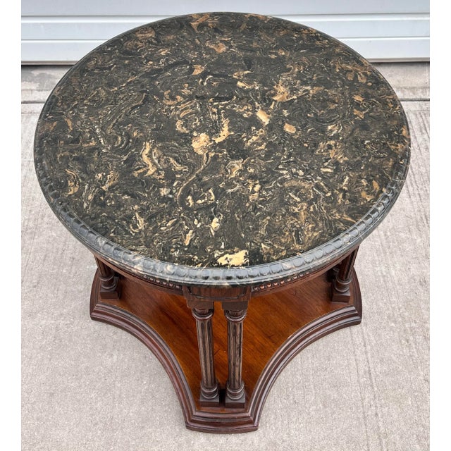 Vintage Marble Top Regency Style Side Tables - a Pair | Chairish