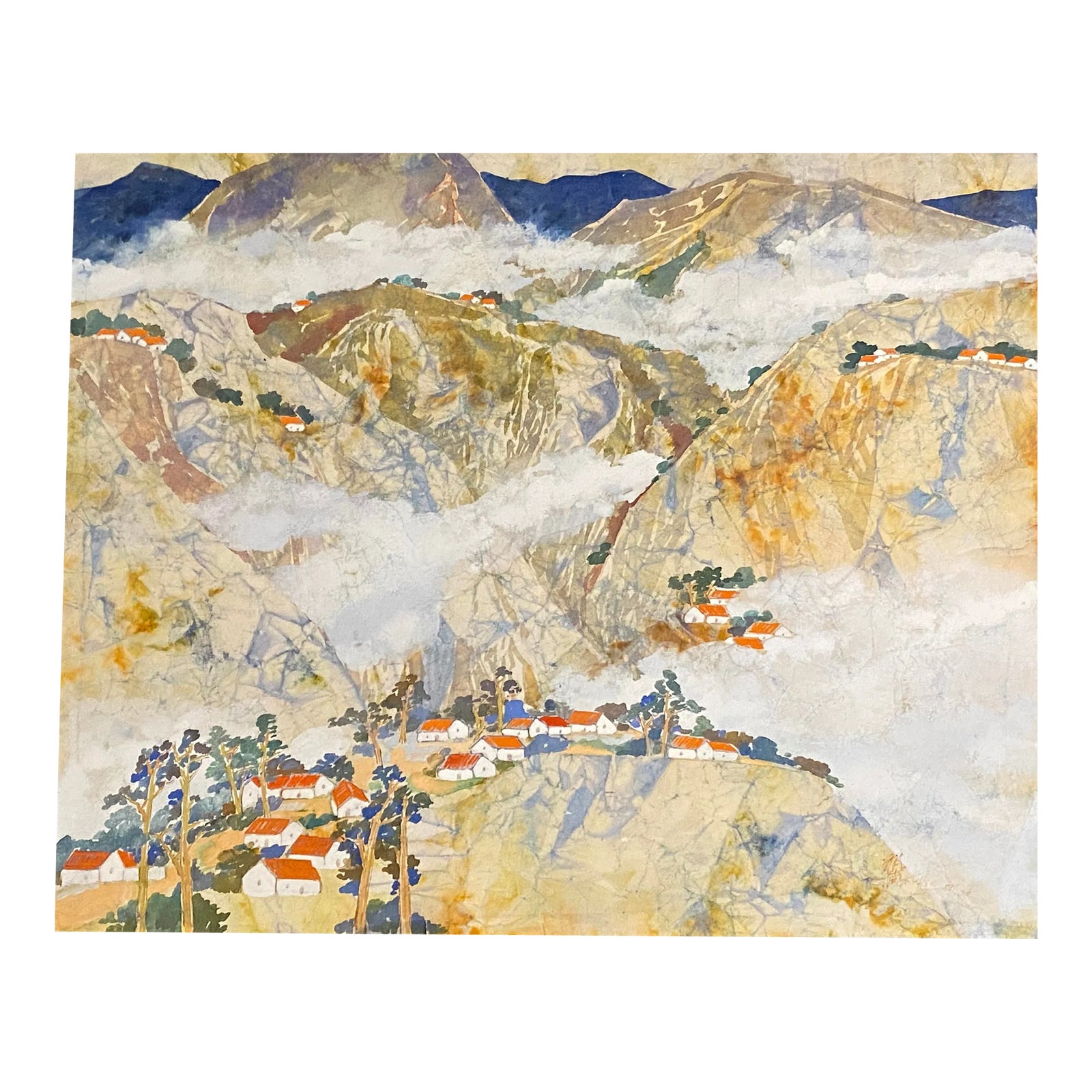 h.y. Peter Hsu Contemporary Chinese Watercolor on Paper Landscape Scene ...