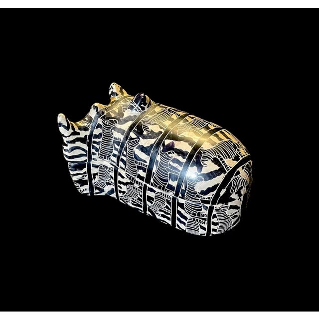 Mdi 20th Century Besmo Kenya Carved Stone Rhino Trinket Dish | Chairish