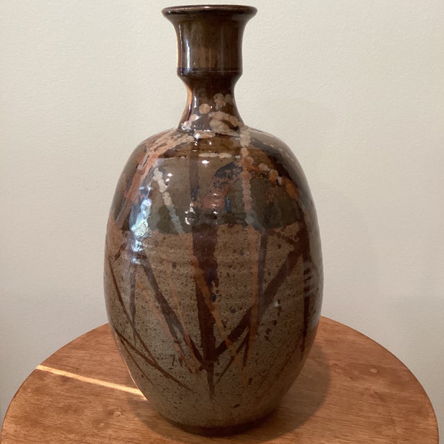 Mid 20th Century Cecil Strawn Brown Abstract Design Studio Pottery ...