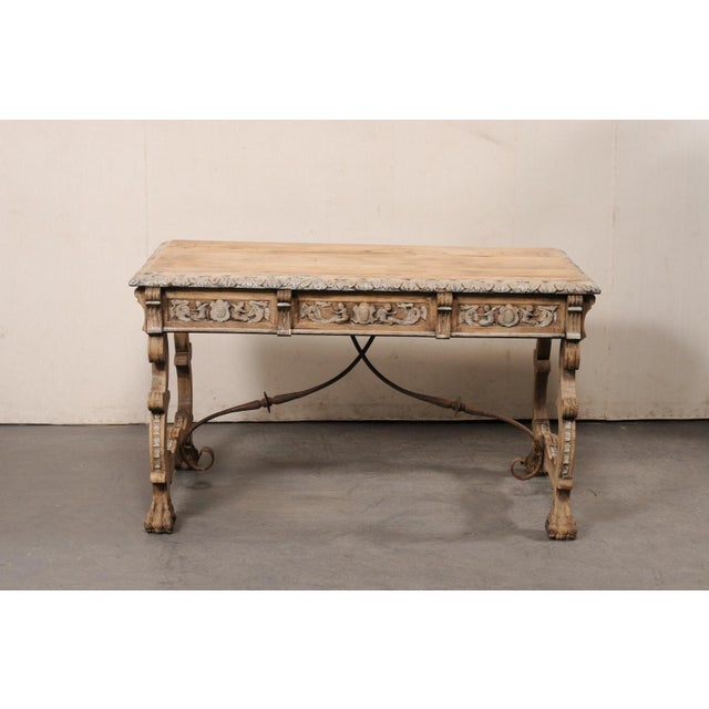 Early 20th Century Antique Spanish Desk, Elaborately Carved | Chairish