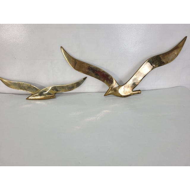 Mid Century Modern Seagull's Brass Metal Wall Art - a Pair | Chairish