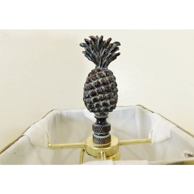 Pair Tall Vintage Palm Beach Style Palm Tree Table Lamps Beaded Silk ...