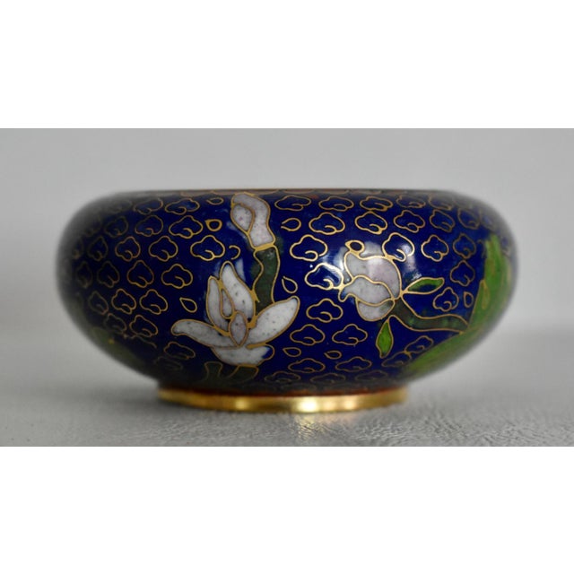 Vintage Chinese Mini Cloisonné' Bowl W/Floral Details | Chairish