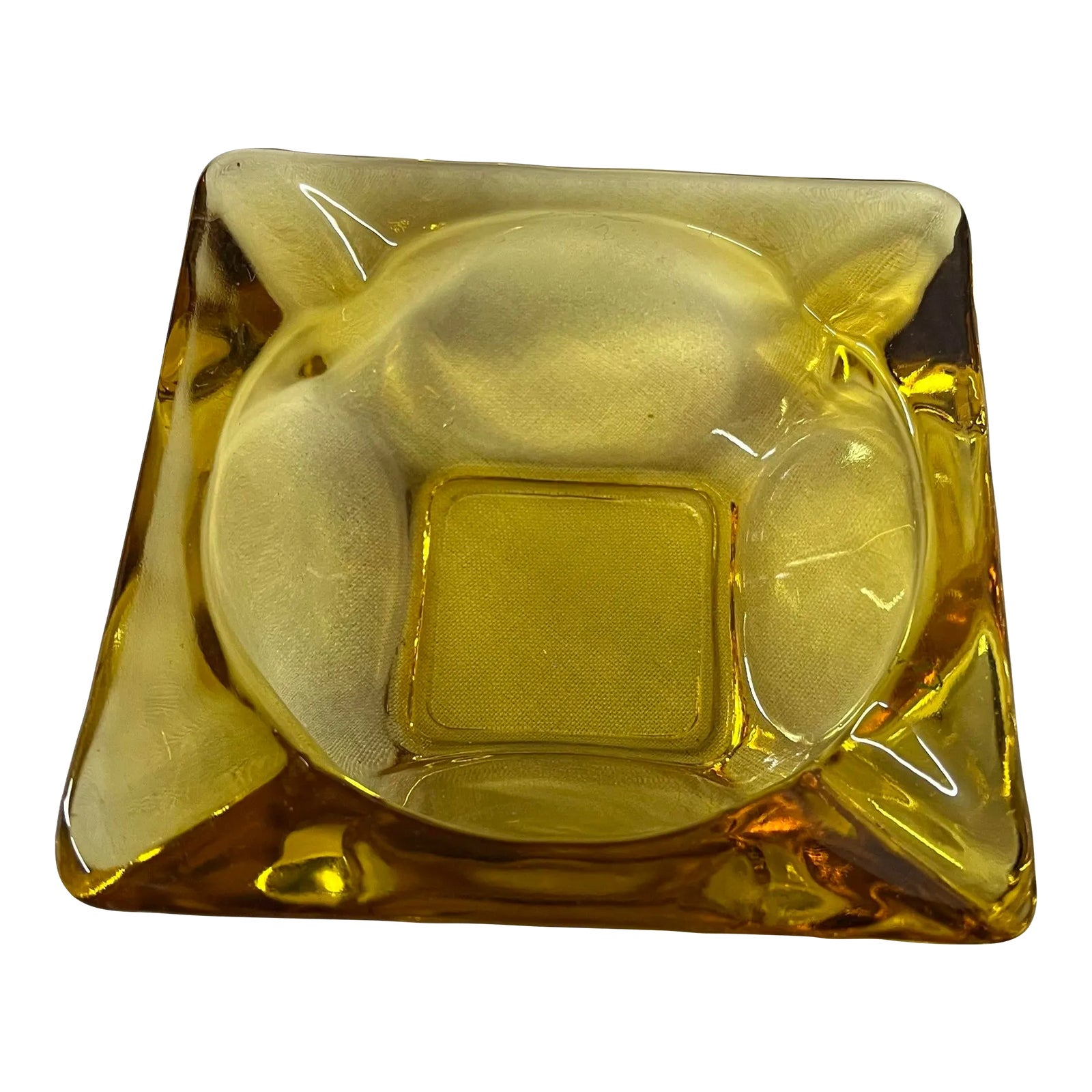 1960s Mid-Century Modern Square Glass Ashtray Catchall | Chairish