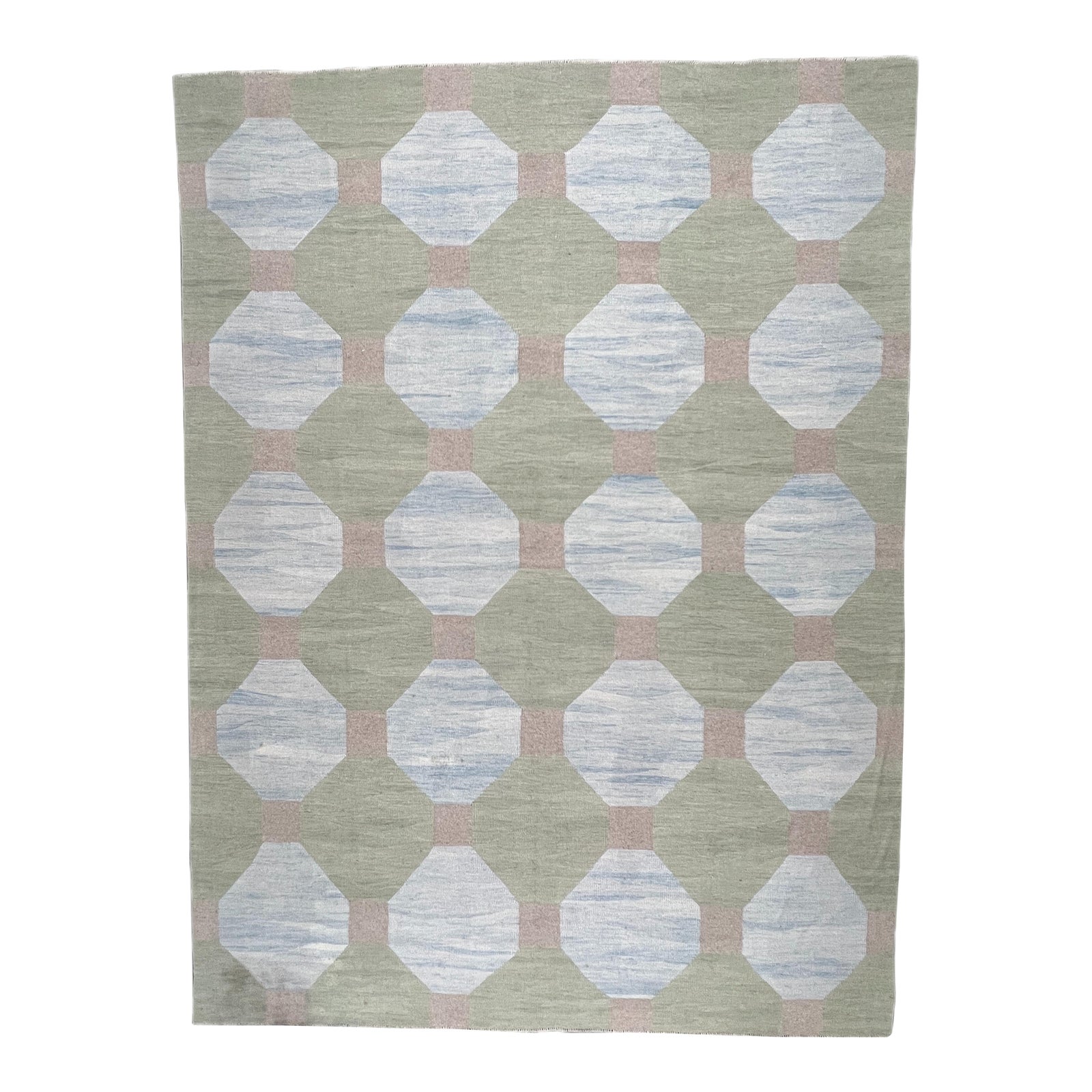 2020s Contemporary Turkish Handmade Scandinavian Style Kilim Area Rug ...