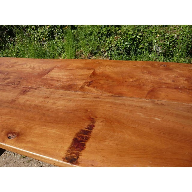English Rustic Elm Barn Table, 1920s | Chairish