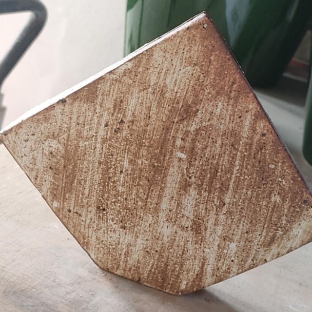 Ceramic Square Vase With Rust Color | Chairish