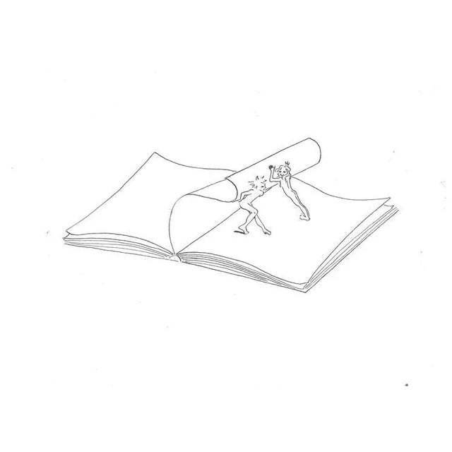 Gabrielle Rul, Turn the Page, New Chapter, 2022, Ink Drawing | Chairish