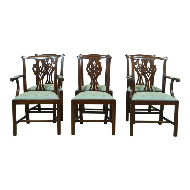 Set of 6 Henkel Harris Mahogany Dining Room Chairs Model 101 | Chairish