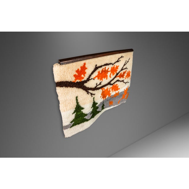 Mid-Century Modern Hand-Made Latch Hook Tapestry / Wall Art, Usa 1970's ...