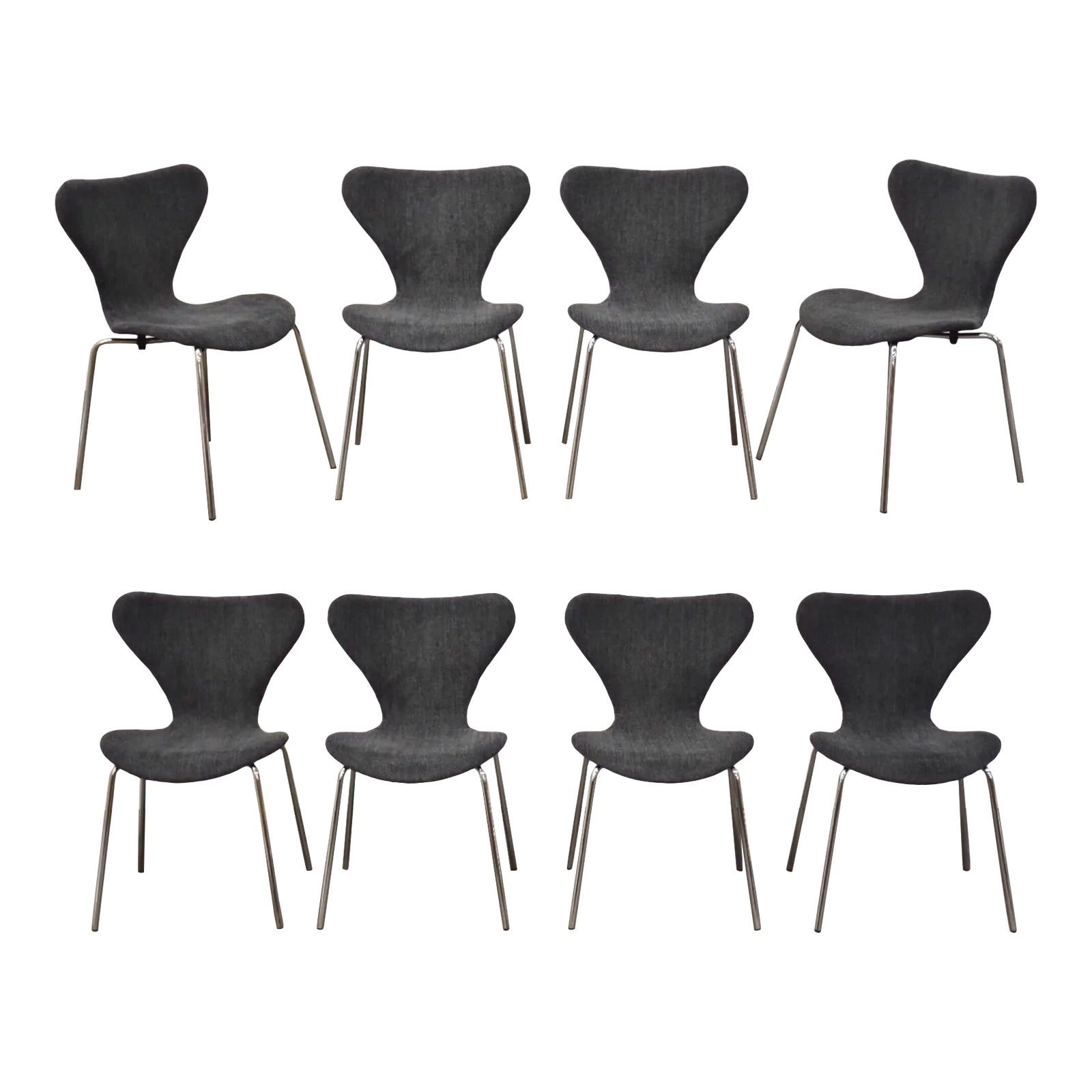 Arne Jacobsen Style Series Dining Chairs - Set of 8 | Chairish