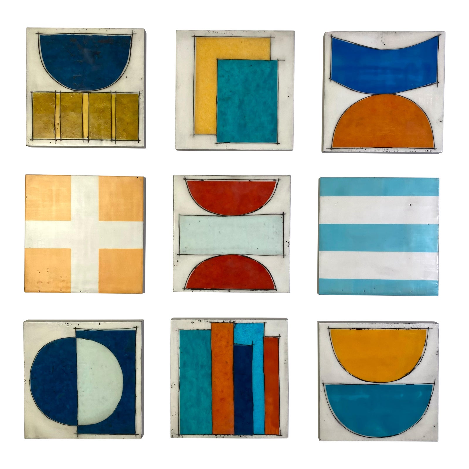 Encaustic Collage Installation by Gina Cochran - 9 Panels - "Tag, You ...