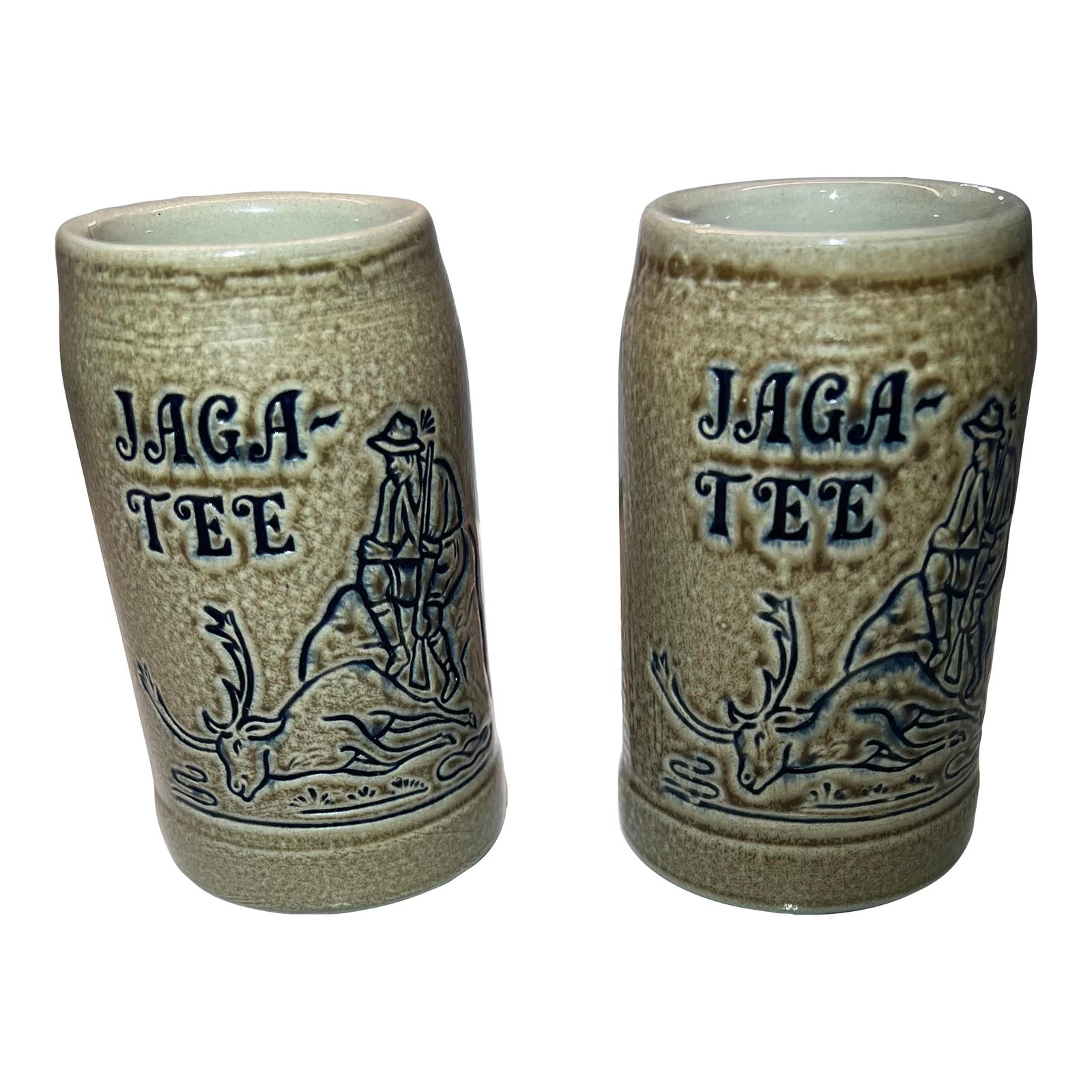 Vintage Java Tee Stoneware Mugs From Germany a Pair | Chairish