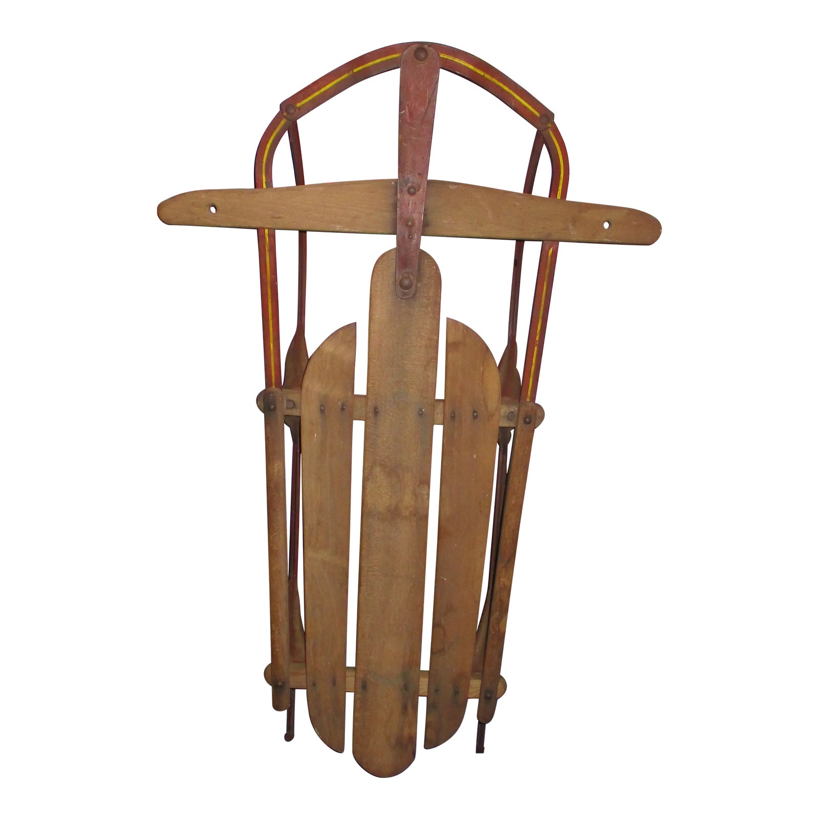 Antique Deluxe Size Racer Metal and Wood Child's Sled | Chairish