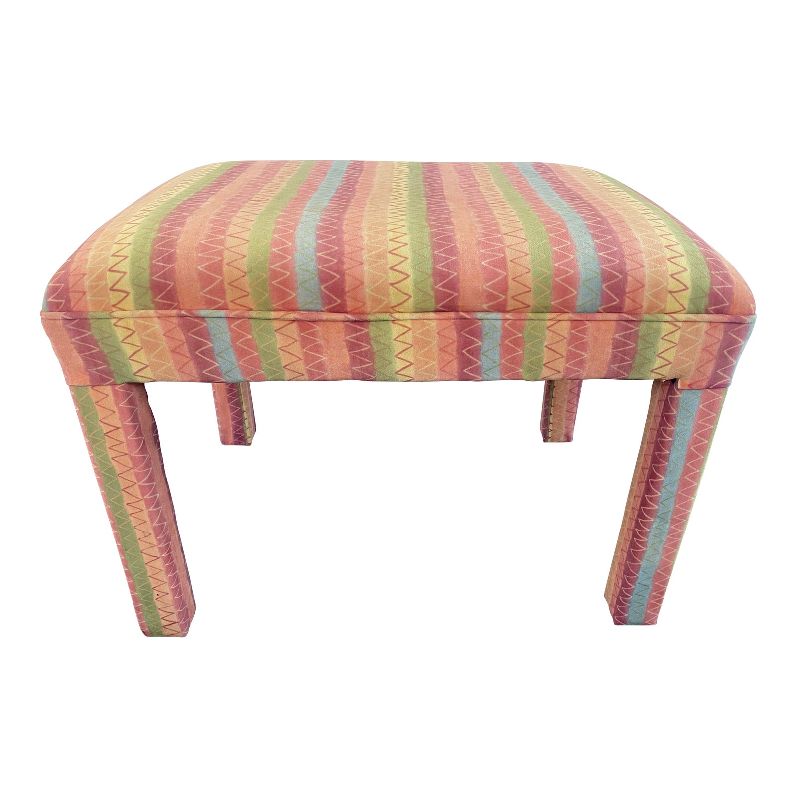 1980s Modern Upholstered Parsons-Style Bench | Chairish