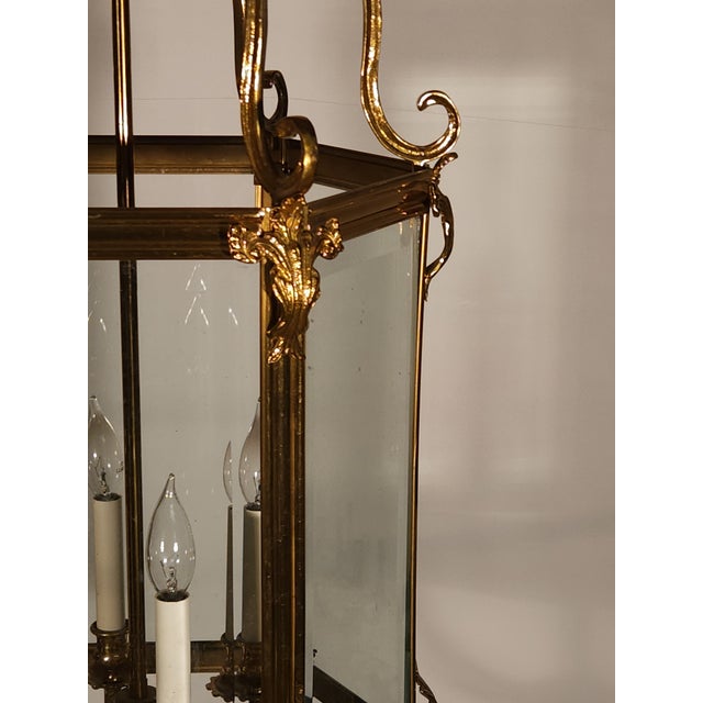 Huge Vintage 6 Lite Brass Colonial Georgian Fancy Rococo Lantern (Pr ...