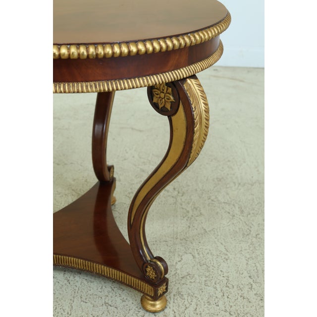 Regency Style Round Mahogany & Gold Occasional Table | Chairish