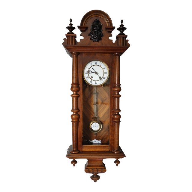 1893 Antique German Wall Wood Mechanical Regulator Clock With Bronze ...