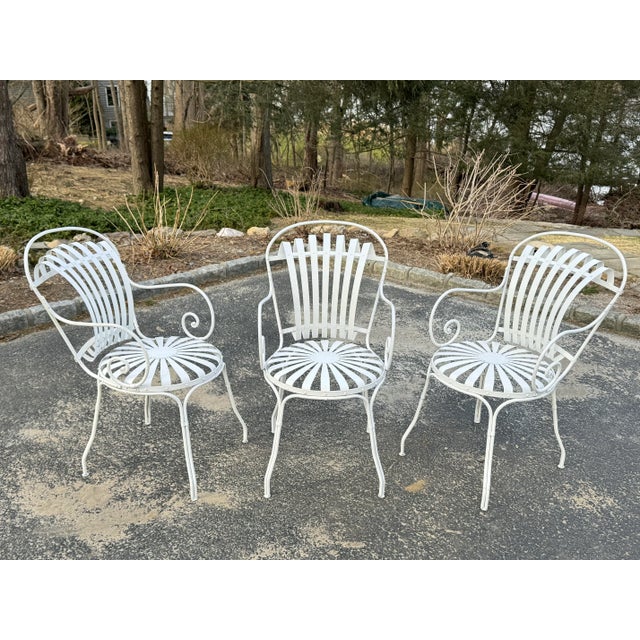 Vintage Iron Francois Carre Style Starburst Pinwheel Chairs by Unopiù ...