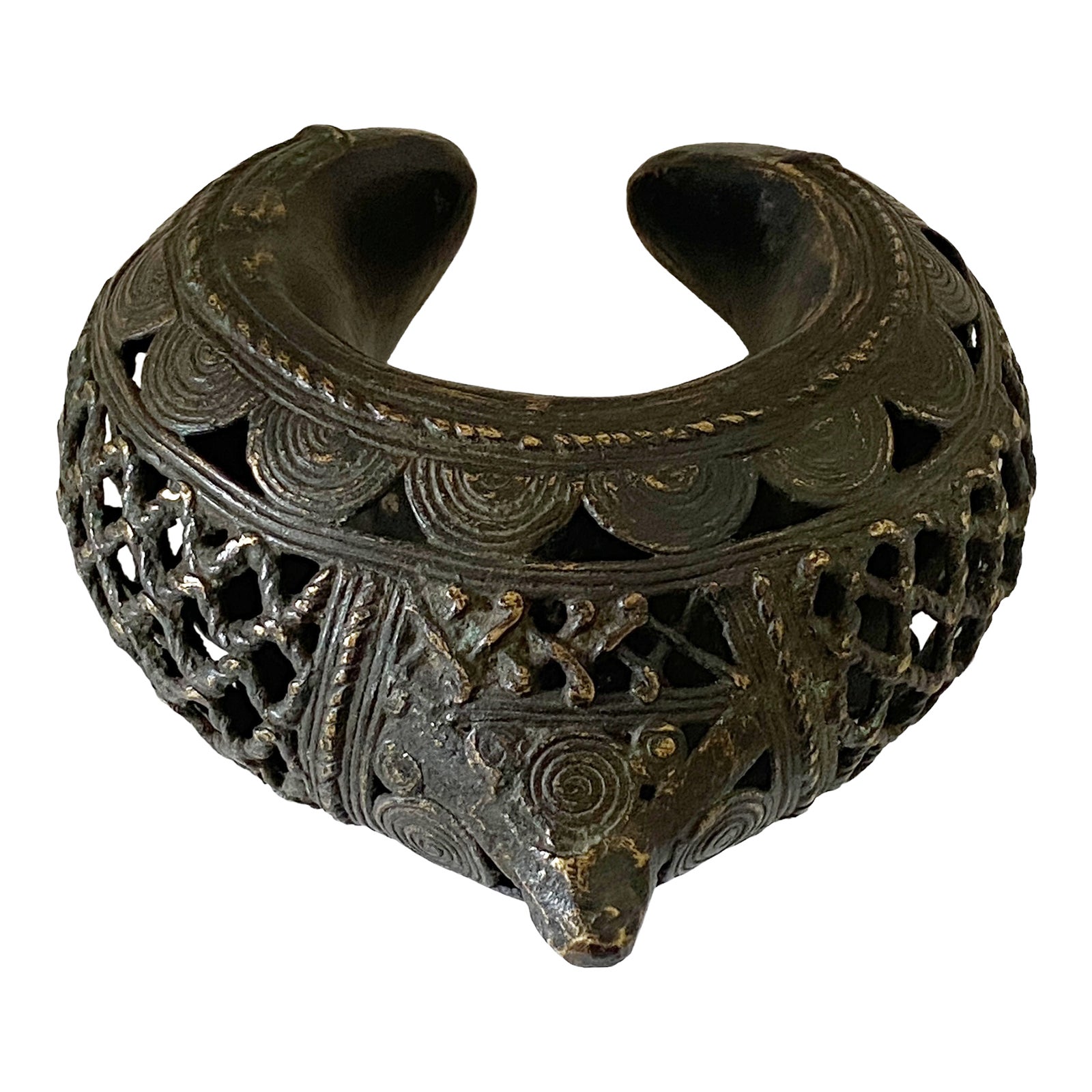 African Benin Bronze Bracelet Currency Nigeria | Chairish