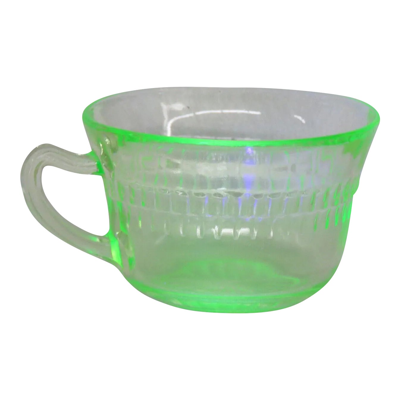 Anchor Hocking Roulette Pattern Vaseline Depression Glass Tea Coffee ...