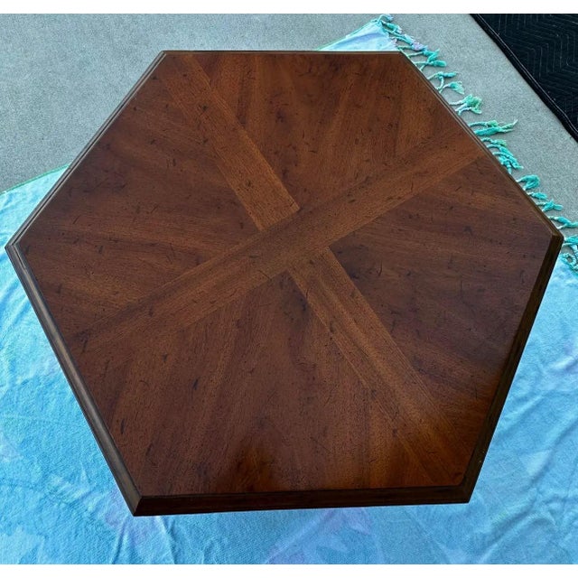 Vintage 1900s Drexel Heritage Hexagon Shaped Side/ End Table | Chairish