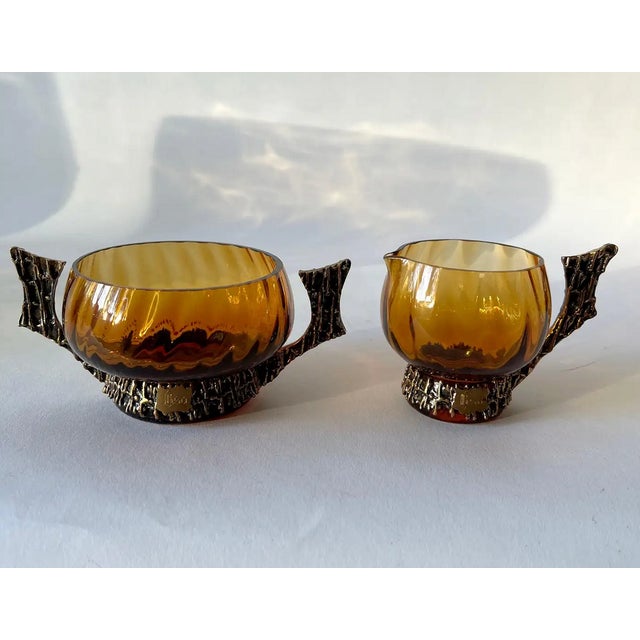 1970s Pentti Sarpaneva Glass Bronze Turun Hopea Punch Bowl Ladle Cups ...