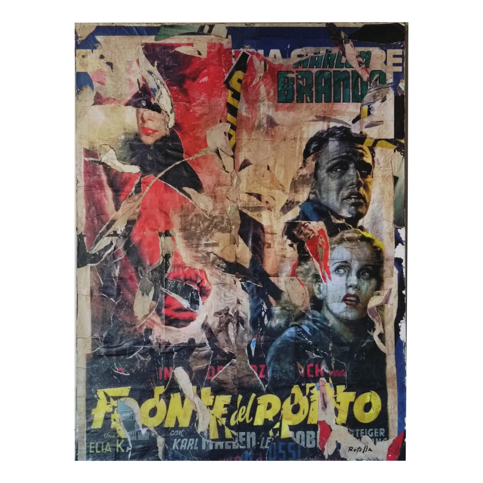 After Mimmo Rotella, The Waterfront, Print and Collage on Paper, 1970s ...
