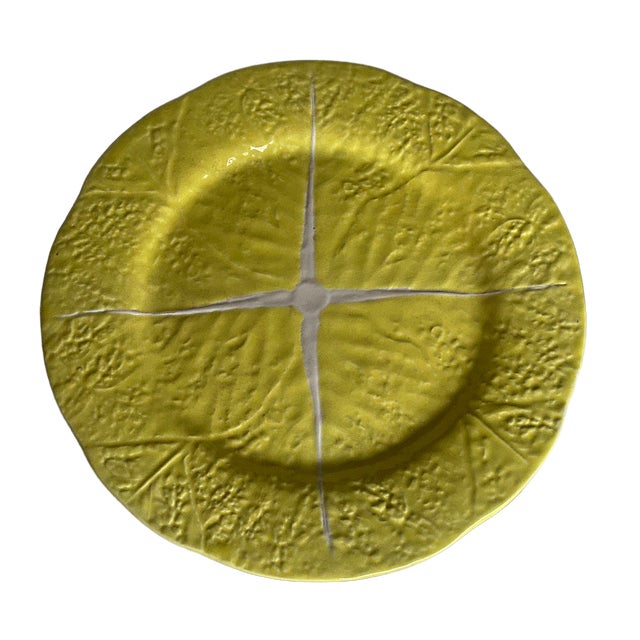 Vintage 1960s Yellow Secla Portugal Cabbage Plate Chargers and Leaf ...